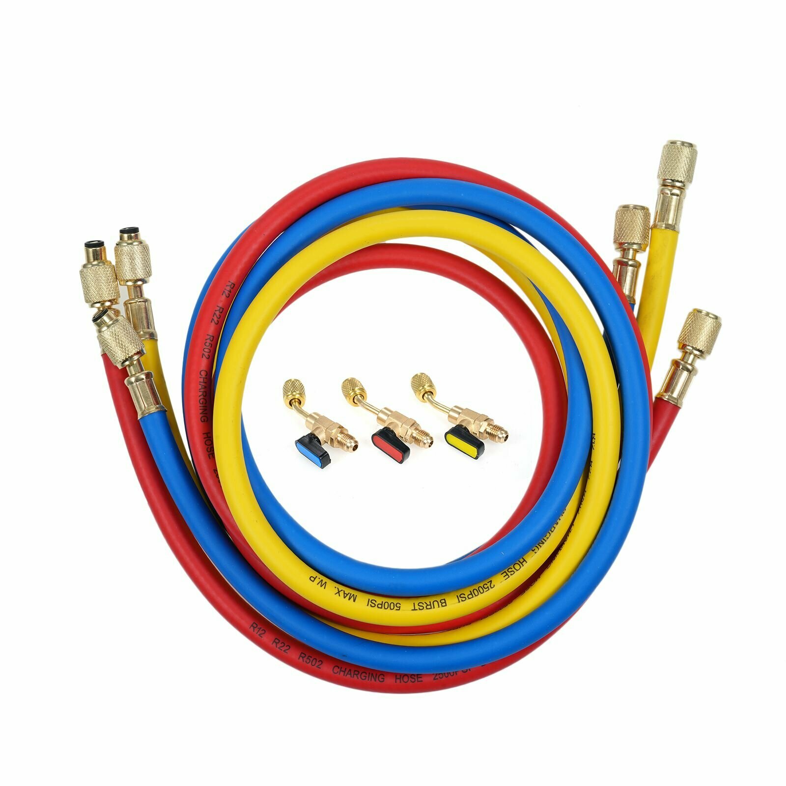 Шланг для заправки хладагента с шаровым краном (R12/R22/R502)