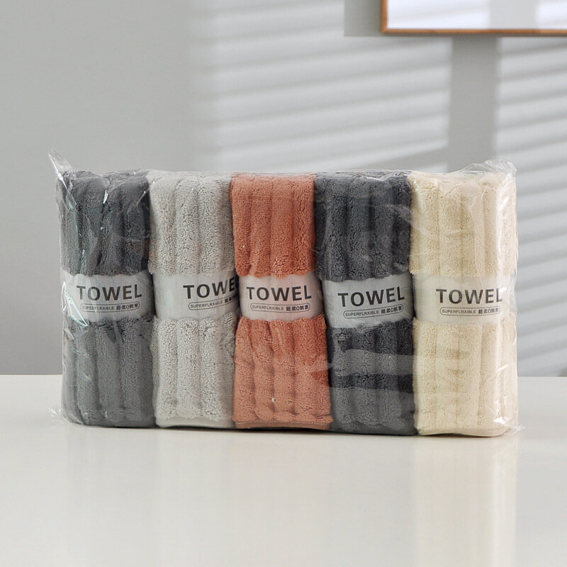 Пять тонких упакованных коралловых бархатных полотенец зашифрованные утолщенные полотенца для лица мягкие и удобные, не