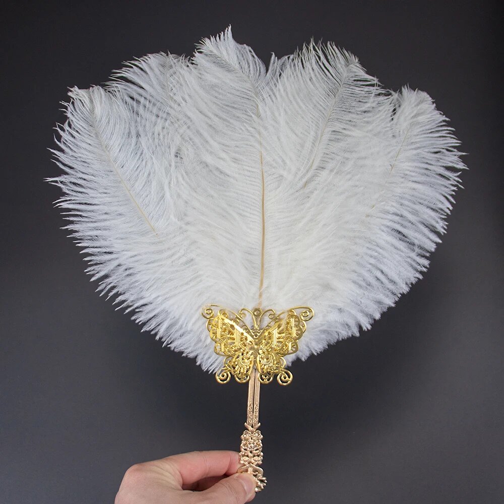 Маленький веер из страусиных перьев style 1