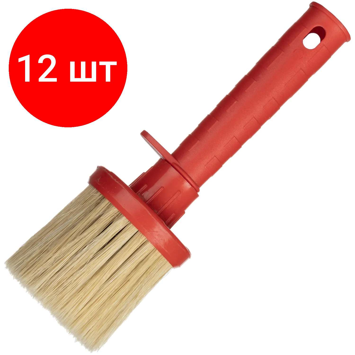 Комплект 12 штук, Кисть маховая КМ 65, натур. щетина, пласт. ручка MATRIX 84006