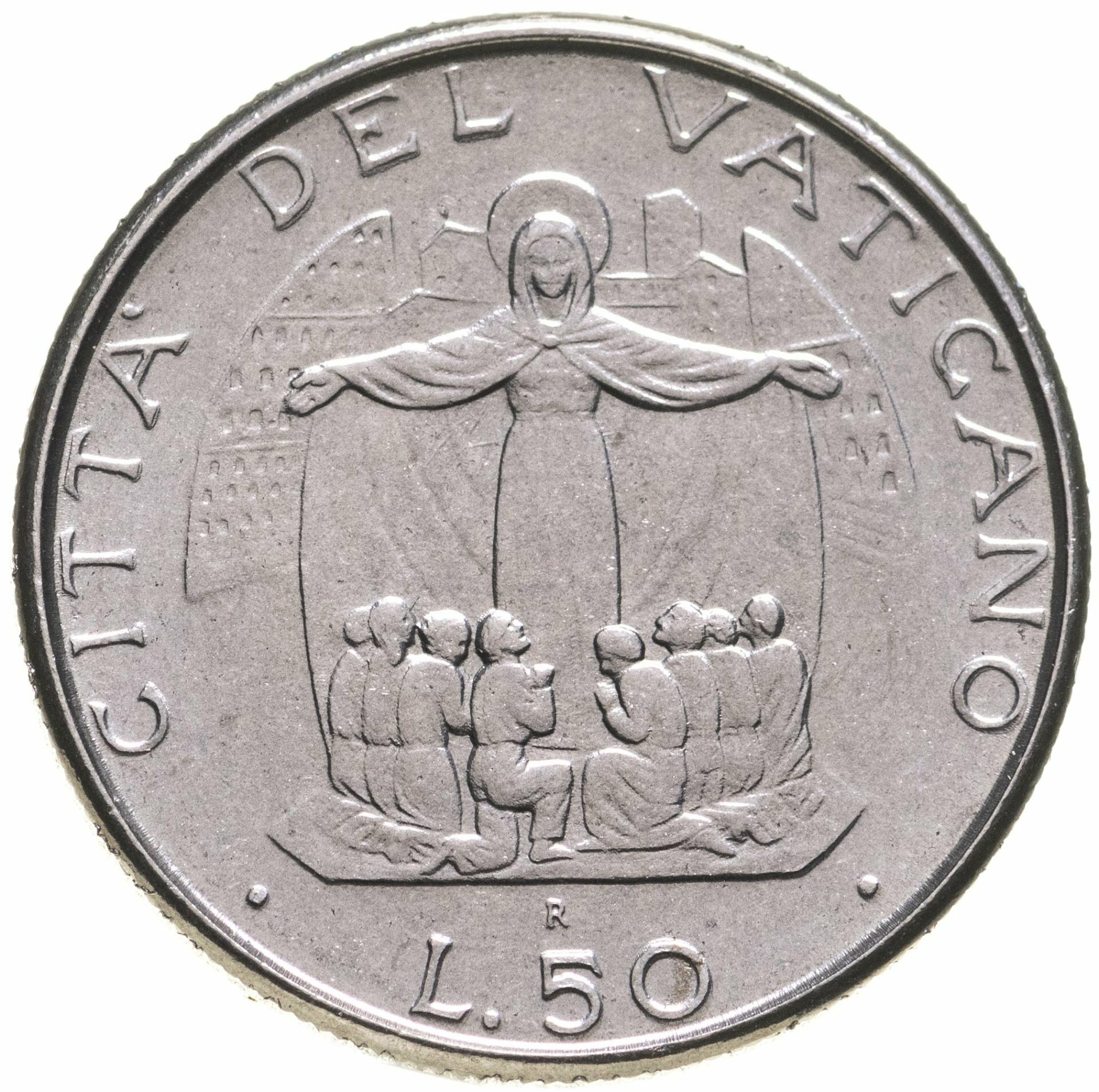 Ватикан 50 лир lire 1987, Сталь, в сохранности AU-UNC