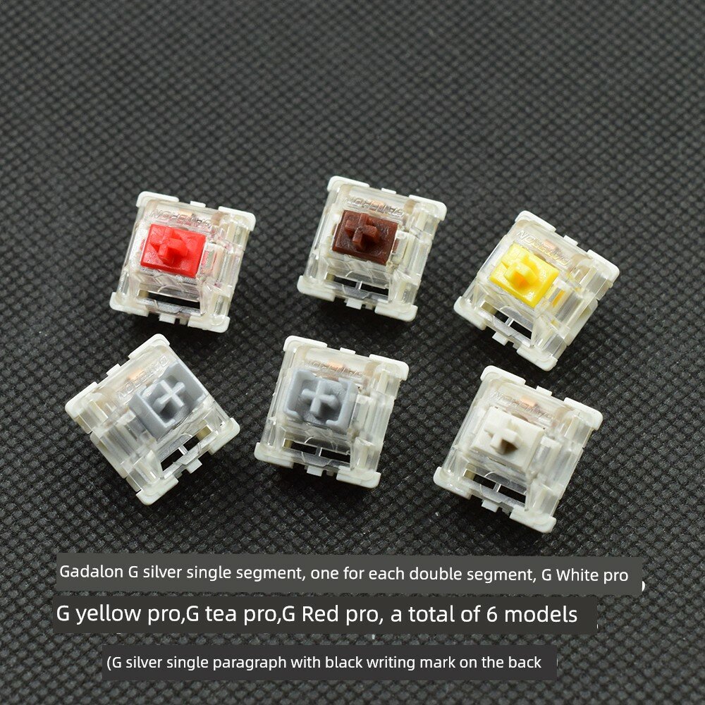 Механические переключатели Gateron G Yellow Pro, G Red, Tea, Silver, White Pro, линейные, заводская смазка