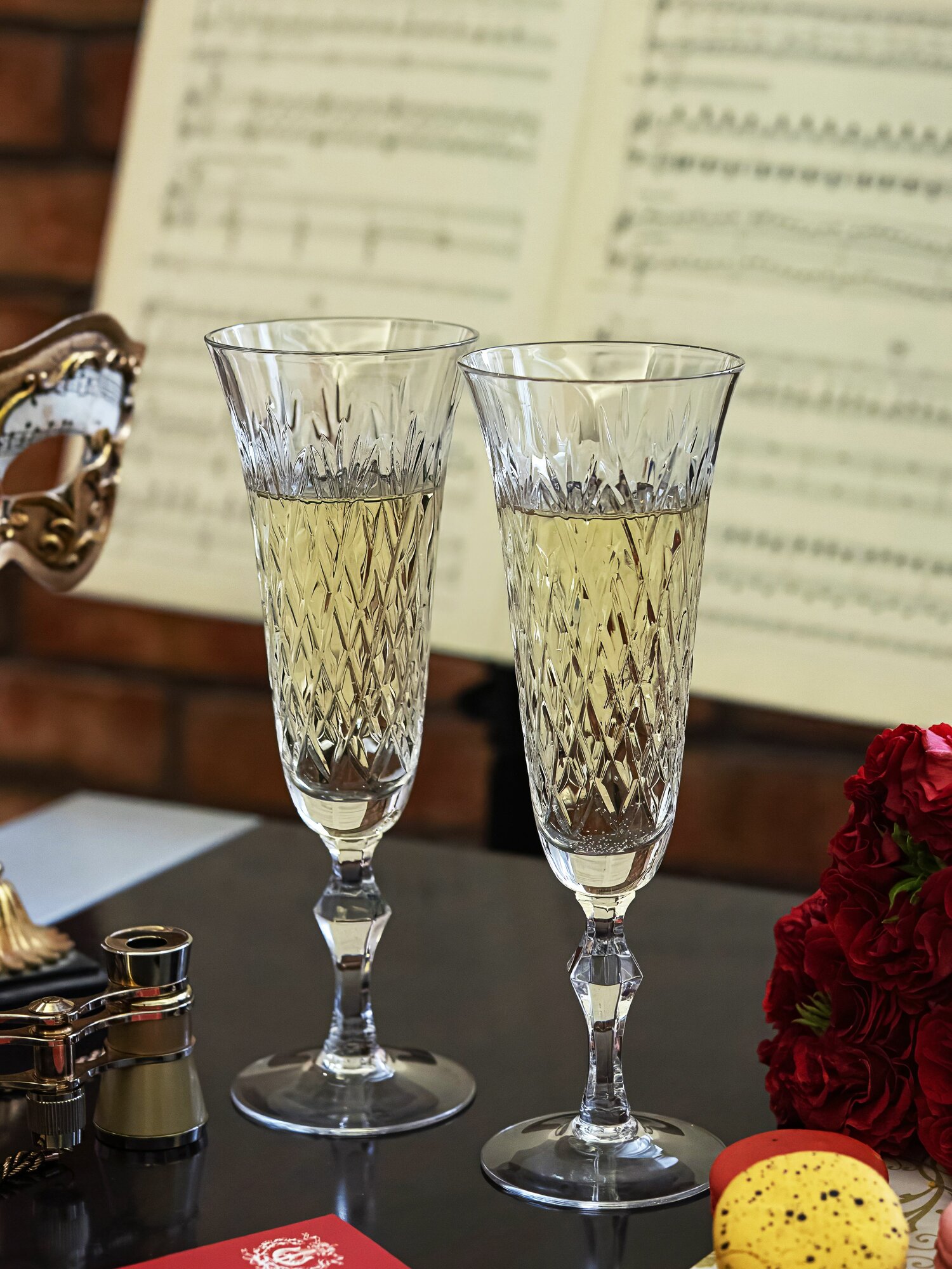 Хрустальные бокалы для шампанского игристых вин 180 мл. фужеры набор 2 шт. Неман 6317 900/300