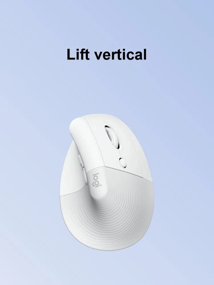 Logitech Мышь беспроводная Lift Vertical, белый