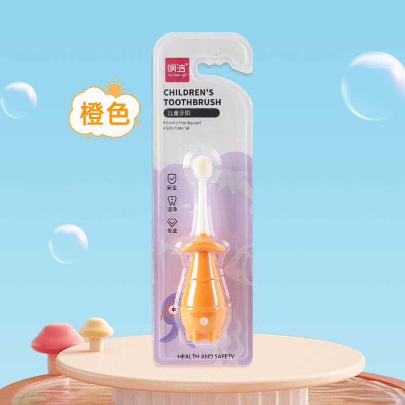 Маленькая зубная щетка с мягким гелем, не раздражающая, для обучения детей, милая зубная щетка для детей 0-3 лет, мягкая щетина