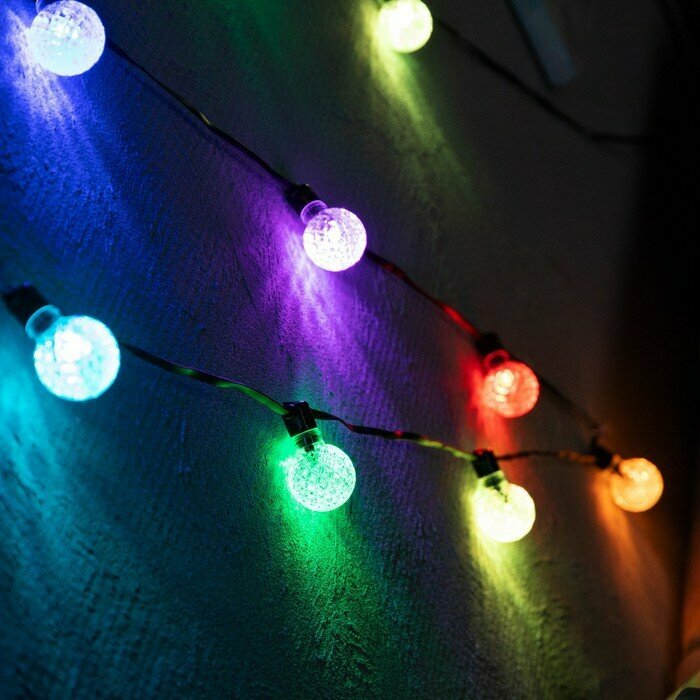 Умная гирлянда Нить 6 м с насадками Калейдоскоп , IP20, тёмная нить, 20 LED, свечение RGB, USB