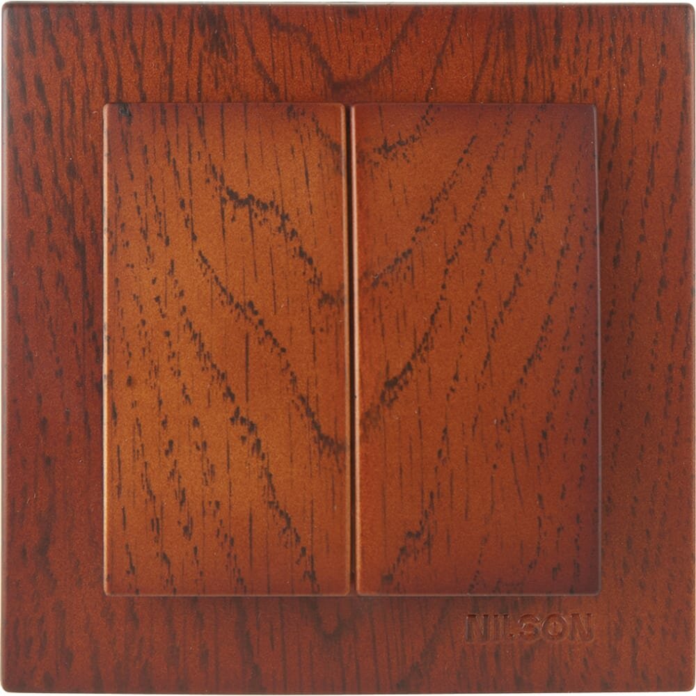 Двухклавишный выключатель Nilson TOURAN WOOD