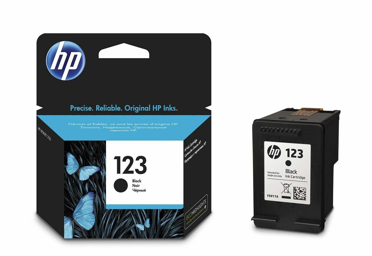 Картридж HP 123, черный F6V17AE