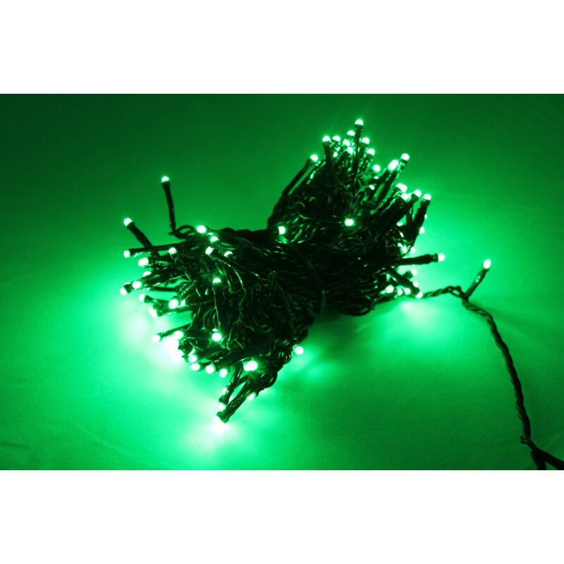 LED-PL-100-10M-240V-G/BG Светодиодная гирлянда фиксинг 10м, IP22, 220V, Зеленые LED (100 - DIP 3мм)