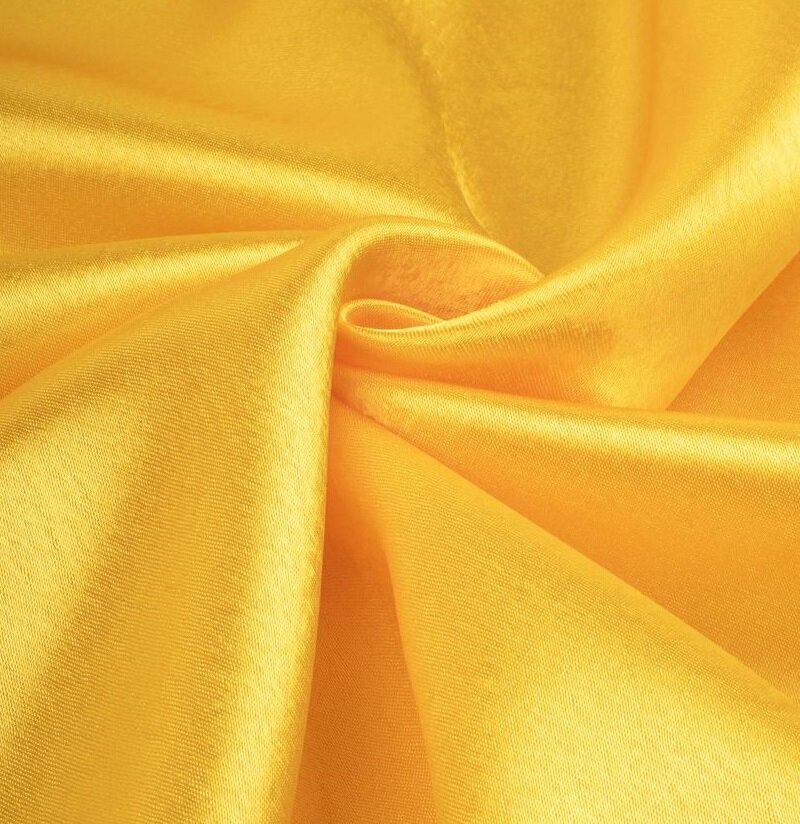 Ткань креп-сатин. Цвет желтый. Готовый отрез 7*1,5м