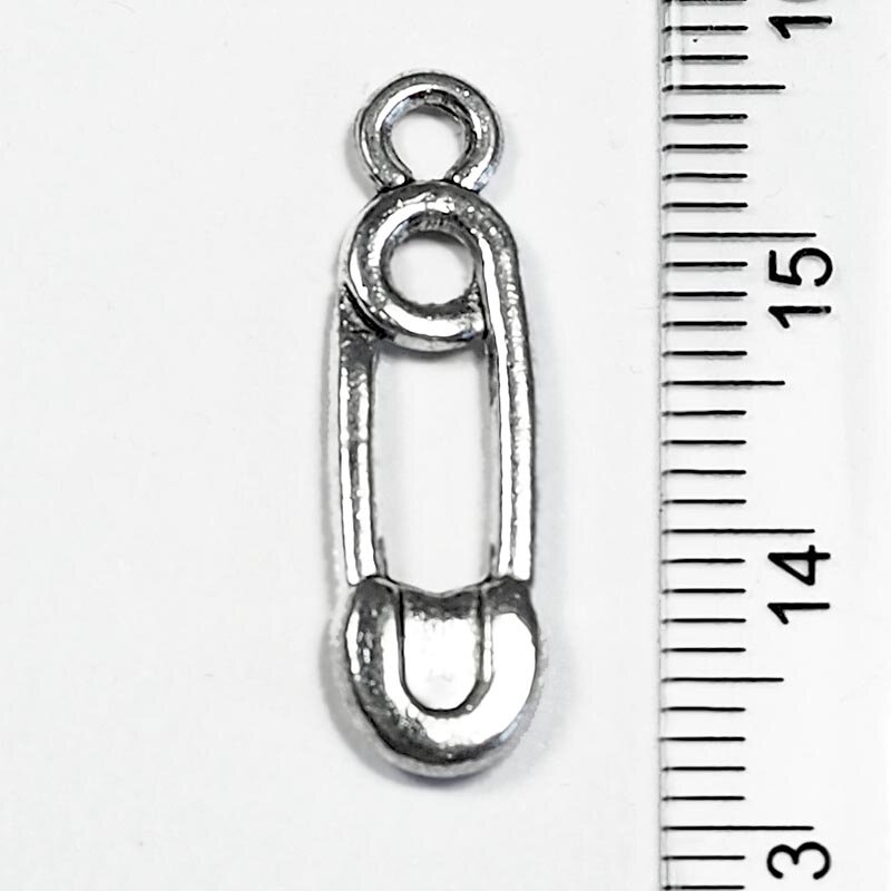 Фурнитура для бижутерии Подвеска Булавка 0009896 серебряный цвет 24x7 мм, цена за 10 шт.