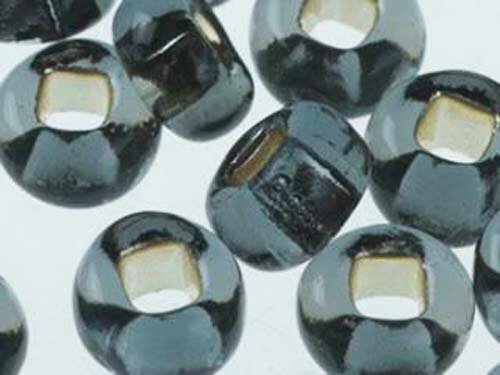 Бисер Preciosa 47010 Прозрачный серый с серебряной линией (10/0) 2.3 мм, 5 г, цена за 2 уп.