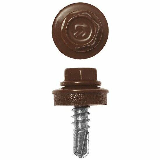 Саморезы СКМ Зубр кровельные, RAL 8017 шоколадно-коричневый, 25 х 5.5 мм, 1 800 шт, для металлических конструкций, Профессионал 4-300310-55-025-8017