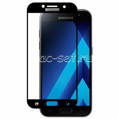 Защитное стекло для Samsung Galaxy A3 (2017) A320 на весь экран 4.7" с черной рамкой