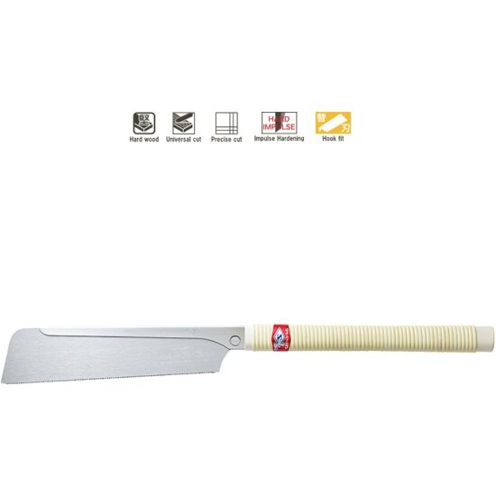 Ножовка по дереву Zetsaw Dozuki Z.07123, длина полотна 240 мм с врезным зубом, шаг зубьев 21TPI, толщина 0,3 мм