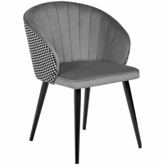 Стул обеденный Bradex Home Paola тёмно-серый с жаккардом