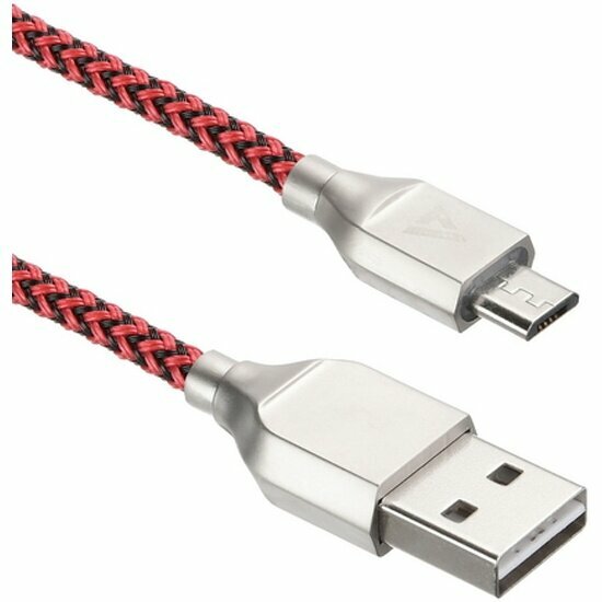 Кабель Acd Titan MicroUSB - USB-A Нейлон, 1м, красно-черный (-U927-M1R)