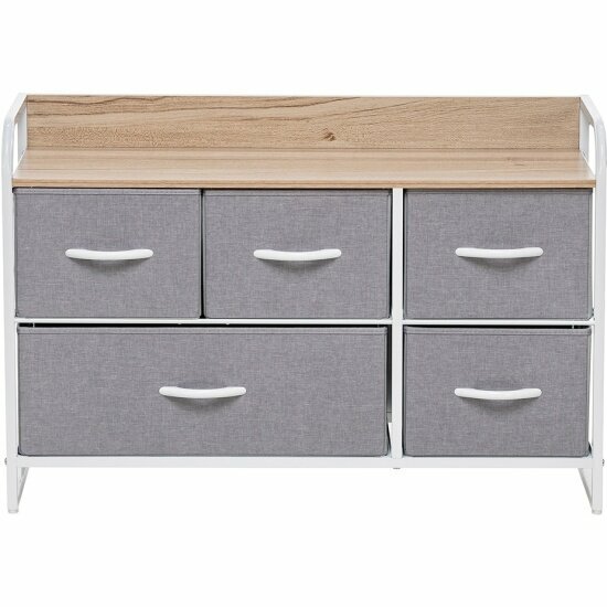 Комод Leset Ноа широкий, Каркас Белый, Светло-серый