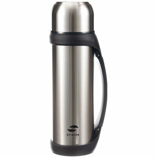 Термос Stinger , 2,2 л, широкий с ручкой, нержавеющая сталь, серебристый