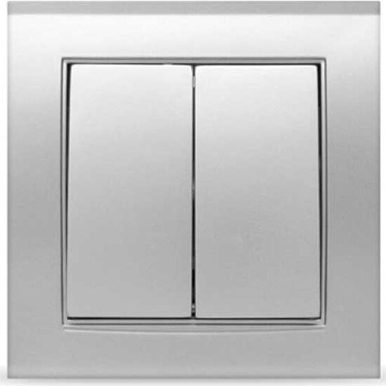 Выключатель Universal 2-кл. СП Бриллиант 10А IP20 серебр. 7949650