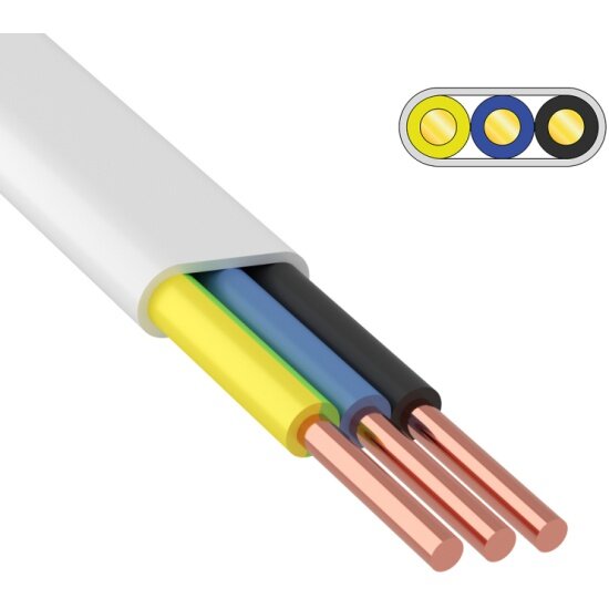 Провод Ккз пбвв/пбпп/ПУСП (ПуВВ) 3x2,5 кв. мм, 100 метров, медный, ГОСТ, 01-8355-2