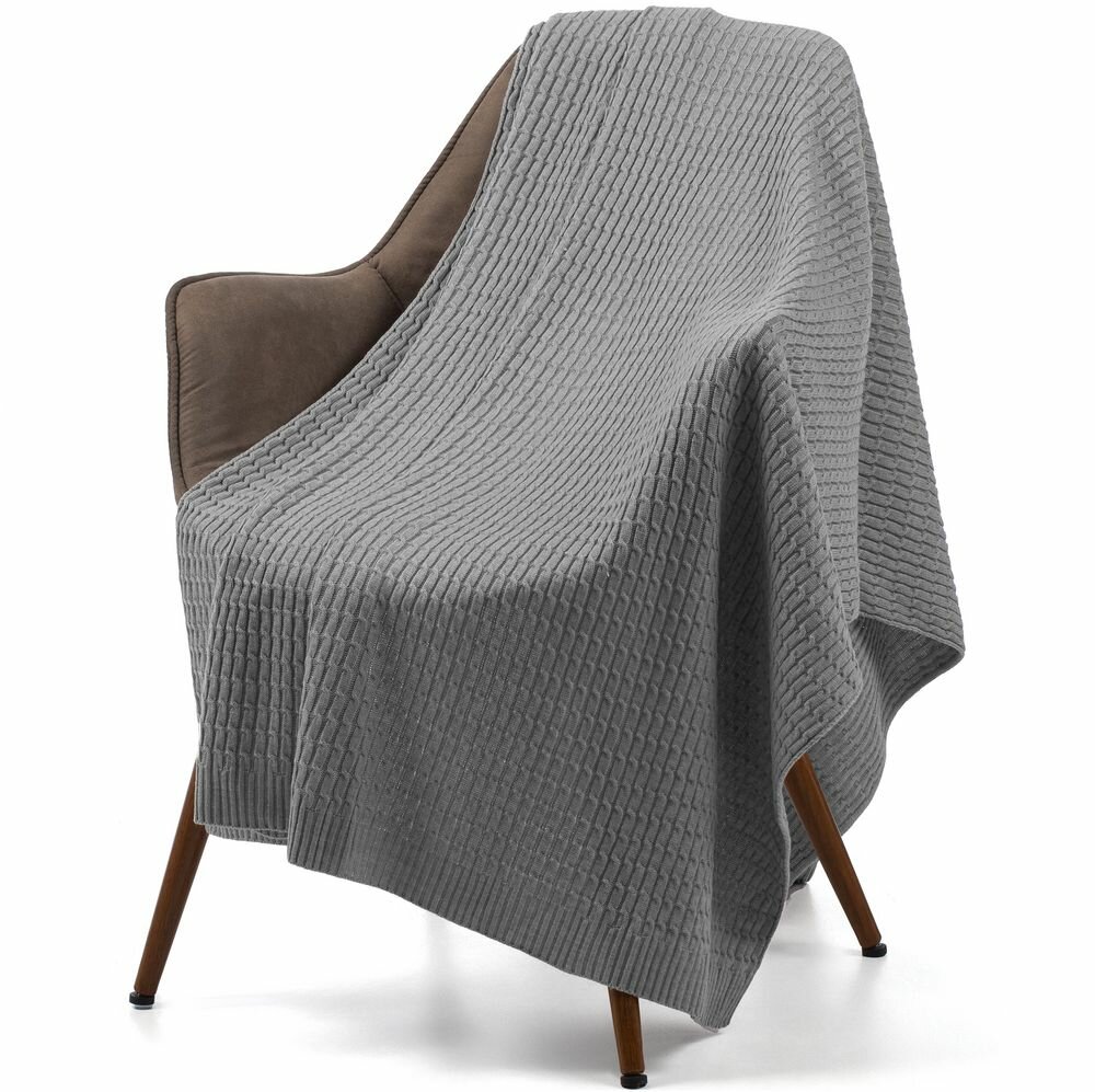 Плед Slumberland, светло-серый, 120х170 см, акрил 100%, плотность 355 г/м²