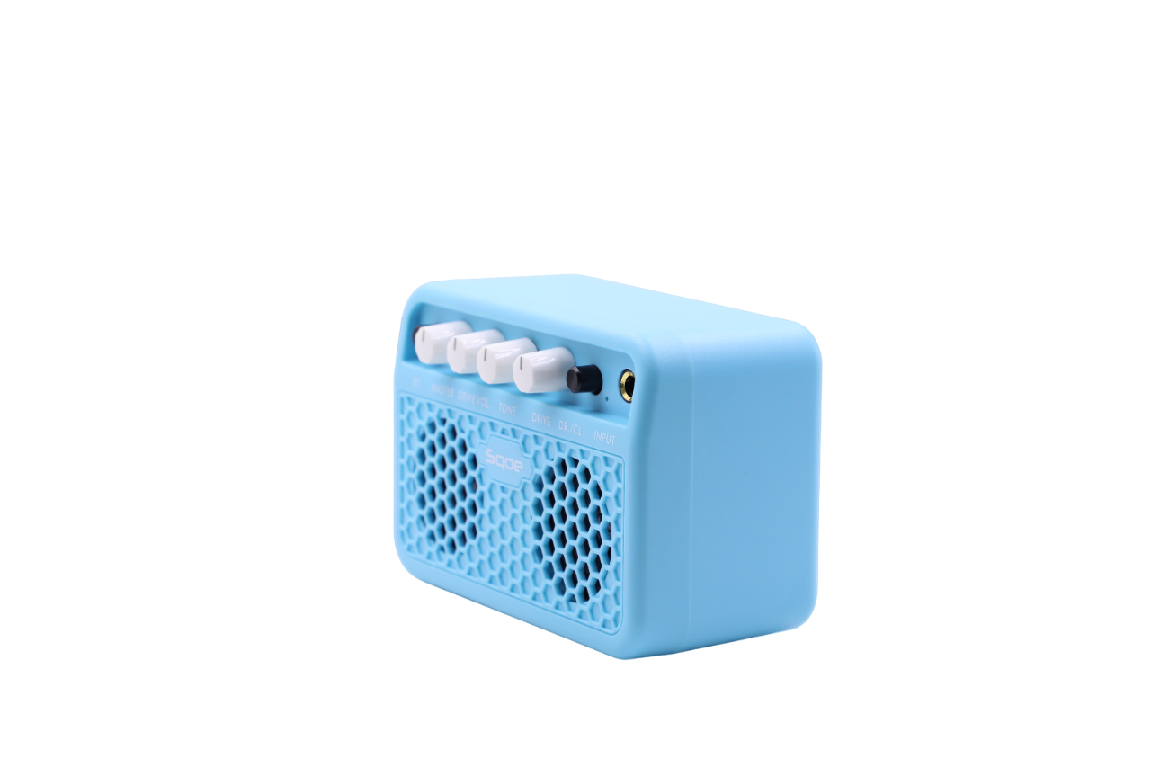 Гитарный мини комбоусилитель, Sque, 5Wx2, голубой