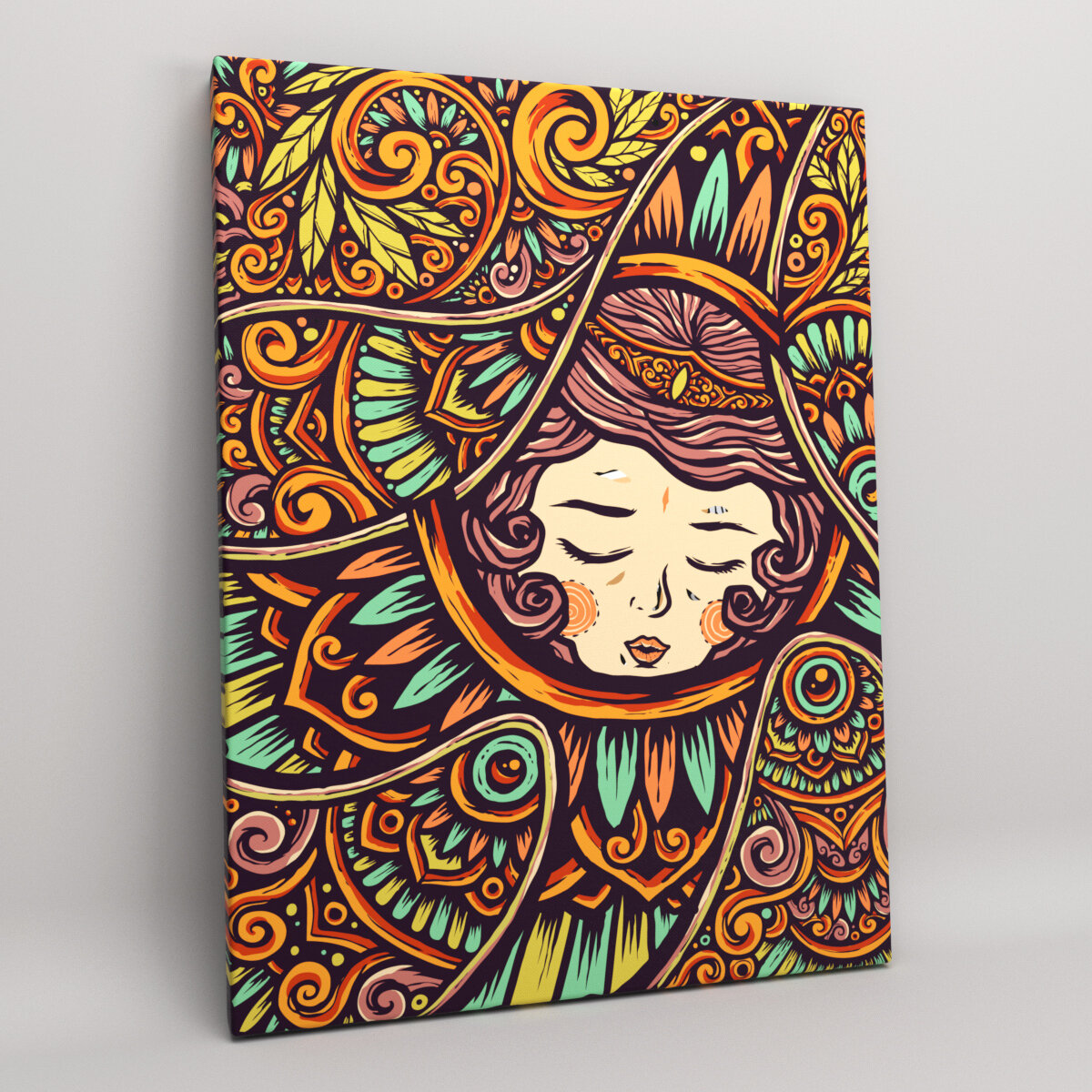 Картина на холсте (интерьерный постер) "Славянская Жар - птица" с деревянным подрамником, размер 30х40 см