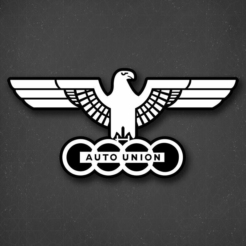 Наклейка на авто "Орел - AUDI auto union" 24x11 см