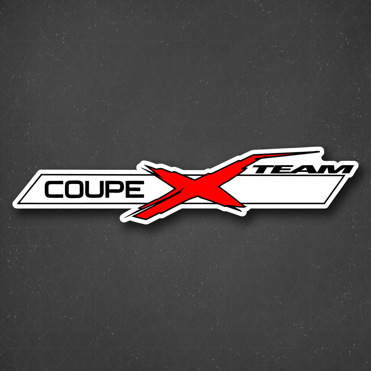 Наклейка на авто "Coupe X Team -Купе Х Команда" 24x5 см