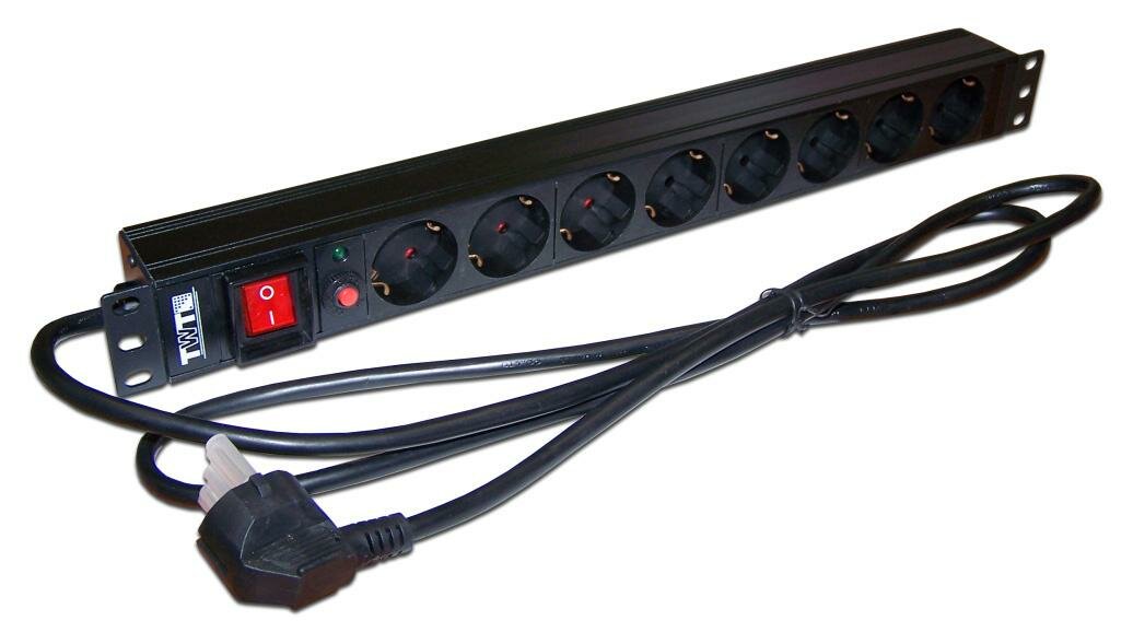 Блок распределения питания LANMASTER TWT-PDU19-16A8P-3.0, черный