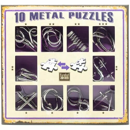 Металлические головоломки 10A Для взрослых и детей / Развивающая игра / Серебристая