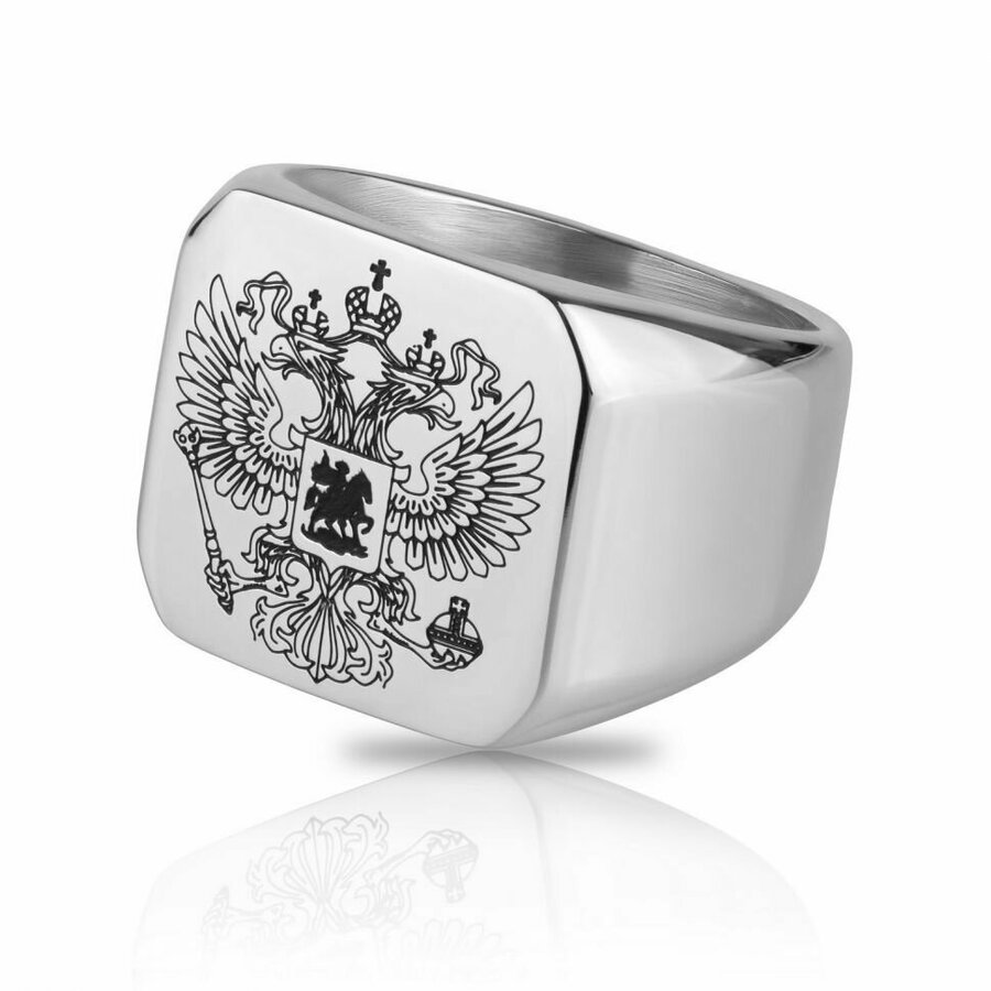 Золотая печатка с гербом россии двуглавым орлом — купить по низкой цене ...