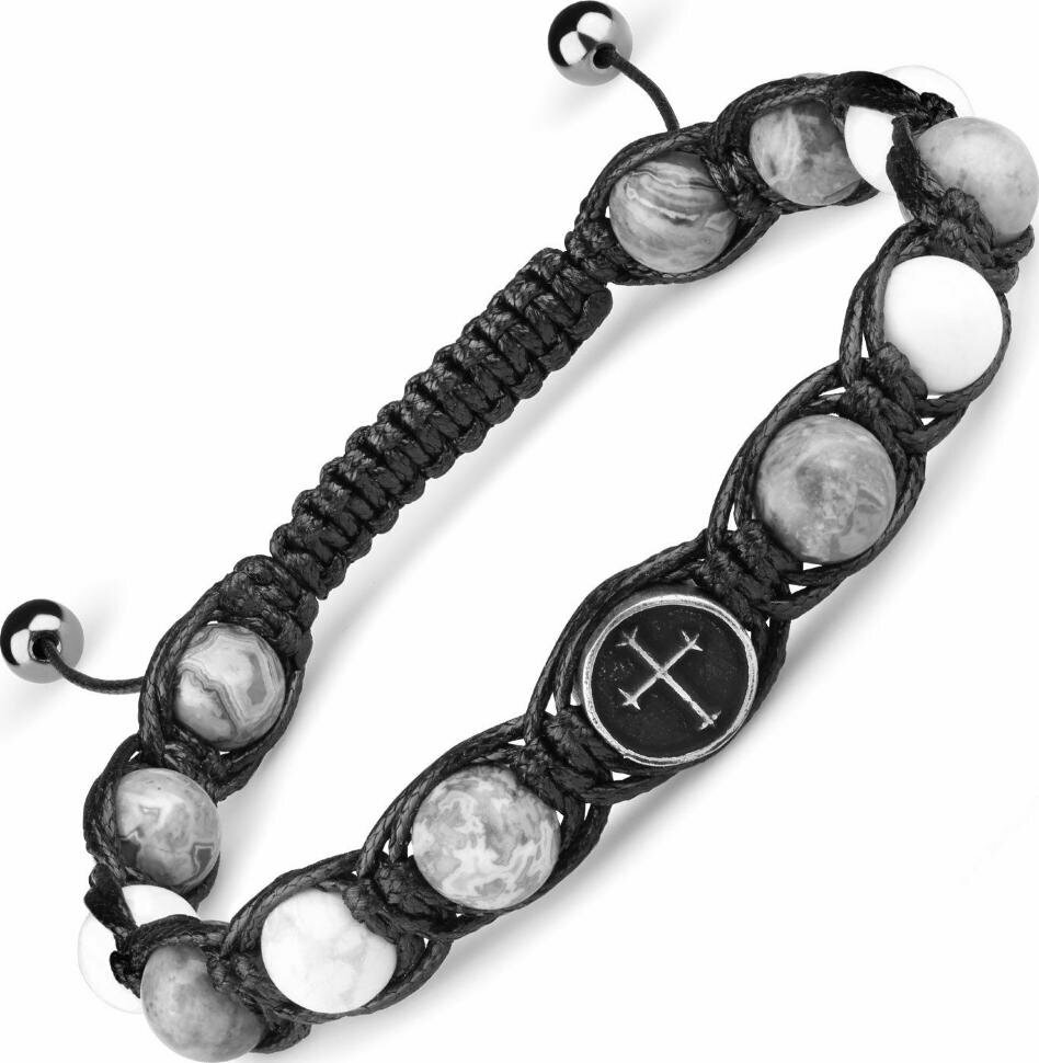 Плетеный браслет, кахолонг, яшма