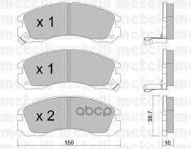 Колодки дисковые передние! Mitsubishi Galant 2.0/2.5/2.4GDi 89> Metelli арт. 2201340