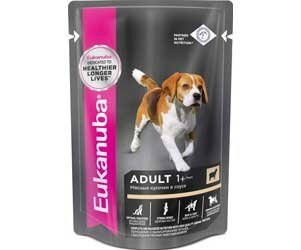 Влажный корм Eukanuba для собак всех пород ягненок в соусе adult lamb 100г