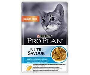 Влажный корм Pro Plan для кошек с чувствительной кожей треска в соусе 85г