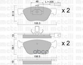 К-т дисков. тормоз. колодок Metelli арт. 2200830