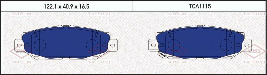 TATSUMI TCA1115 Колодки тормозные дисковые задние