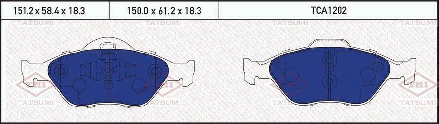 TATSUMI TCA1202 Колодки тормозные дисковые | перед |