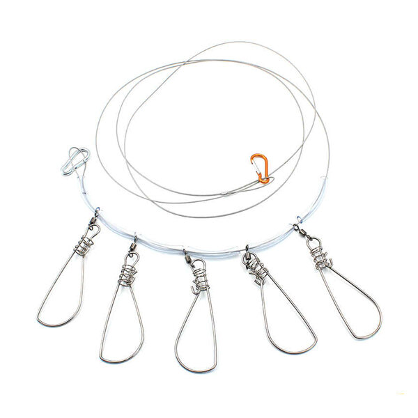 Namazu Кукан с металлическим тросом 2.5 м, 5 карабинов на пружинах N-FTAF-307