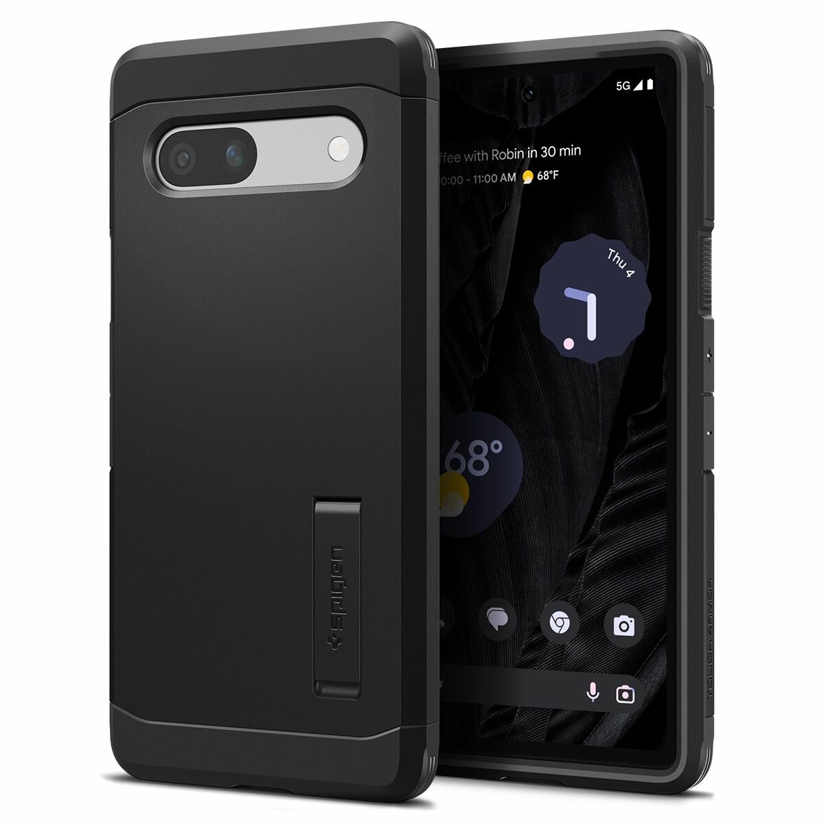 Чехол Spigen на Google Pixel 7a (ACS05819) Tough Armor / Спиген чехол для Пиксель 7а с подставкой, противоударный, с защитой камеры, черный