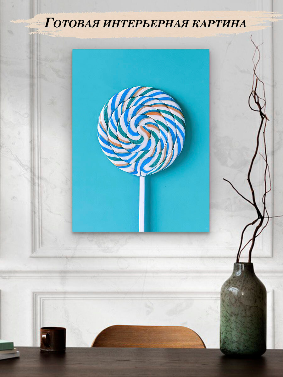 Картины для интерьера 20х30 Синий фон синий леденец