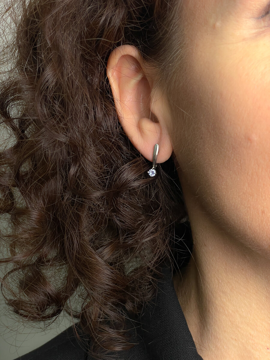 Серьги, серебро, 925 проба, родирование, танзанит