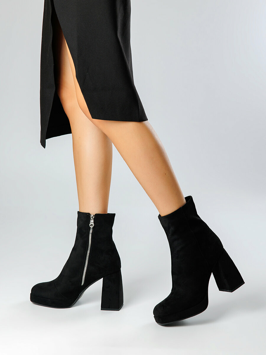 Ботильоны утепленные устойчивый каблук новинка 2025