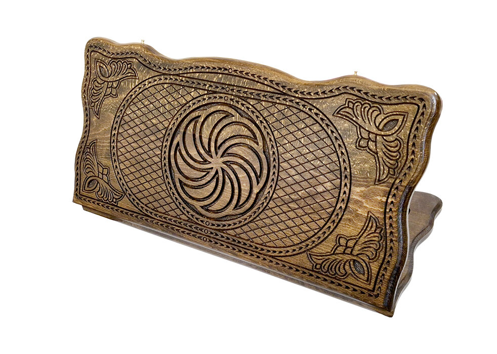 Нарды Mirzoyan "Тёмный узор 5", складные, резьба, 60 см x 60 см