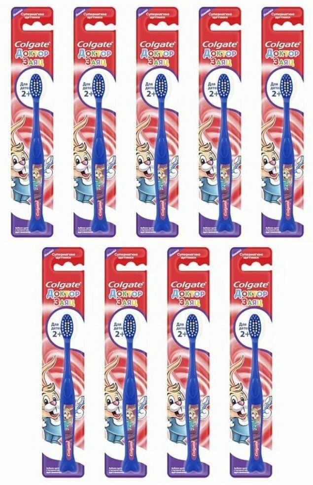 Colgate Зубная щетка детская Доктор Заяц 2+, мягкая, 9 шт