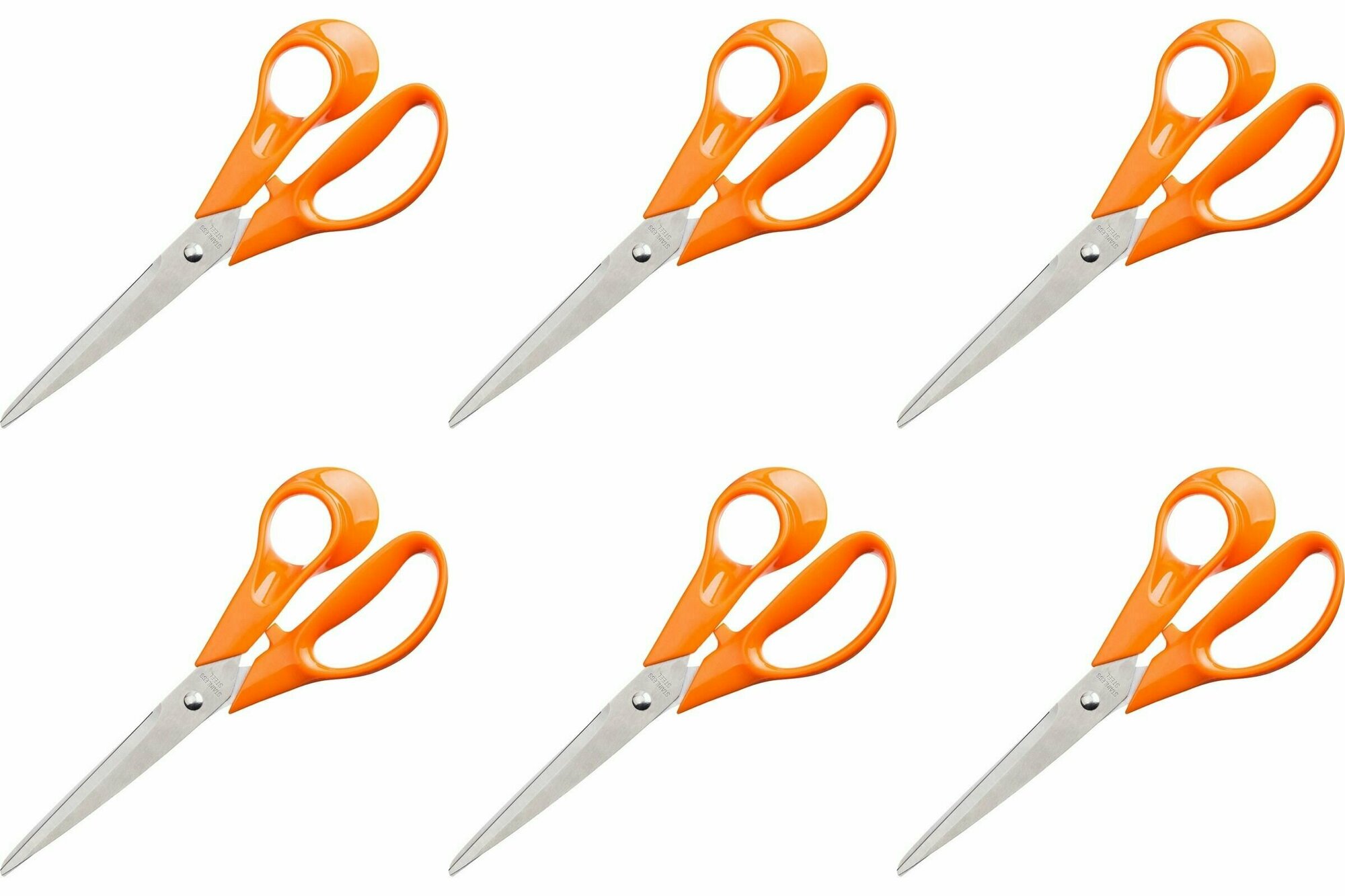 Attache Ножницы Orange С пластиковыми эллиптическими ручками, 203 мм, 6 шт