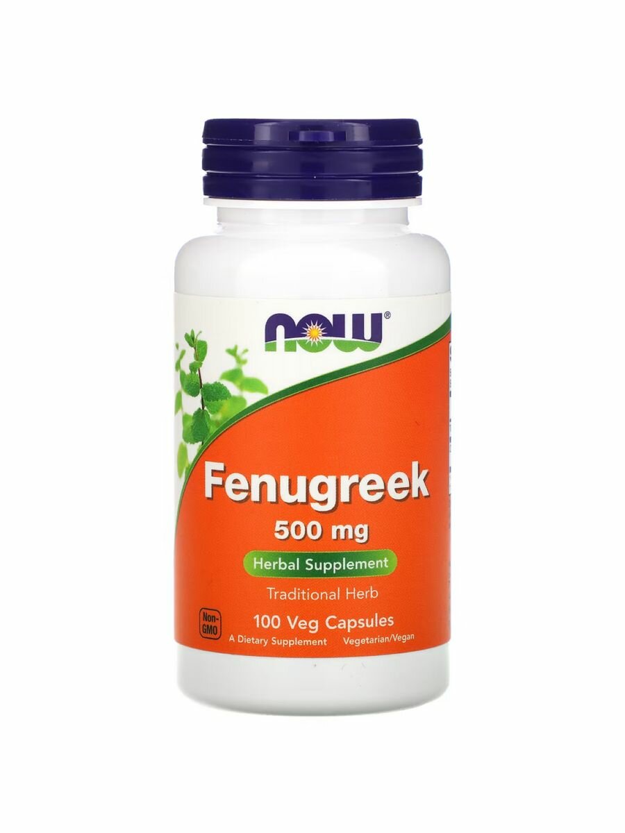 Now Foods, Fenugreek, Пажитник, 500 мг, 100 вегетарианский капсул