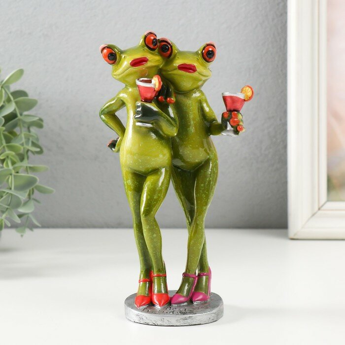 Фигурка полистоун лак Лягухи подружки, 9.5×6.5×18.5 см